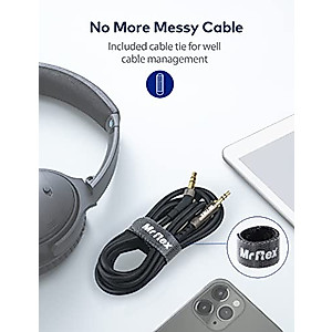 Mr Rex 3.5mm to 2.5mm Aux Cable Cord for Bose 700 QuietComfort QC45 QC35II QC35 QC25 Noise Cancelling Headphones, JBL E45BT E55BT E65BTNC Bluetooth Earphone, Audio Replacement Wire (1-Pack, 6.5FT)