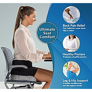 ComfiLife Gel Enhanced Seat Cushion - Non-Slip Orthopedic Gel & Memory Foam Coccyx Cushion for Tailbone Pain - Office Chair Car Seat Cushion - Sciatica & Back Pain Relief