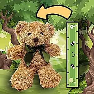 Fluffuns Teddy Bear Plush - Cute Teddy Bears Stuffed Animals - 3-Pack of Stuffed Bears - 9 Inch Height (Gray)