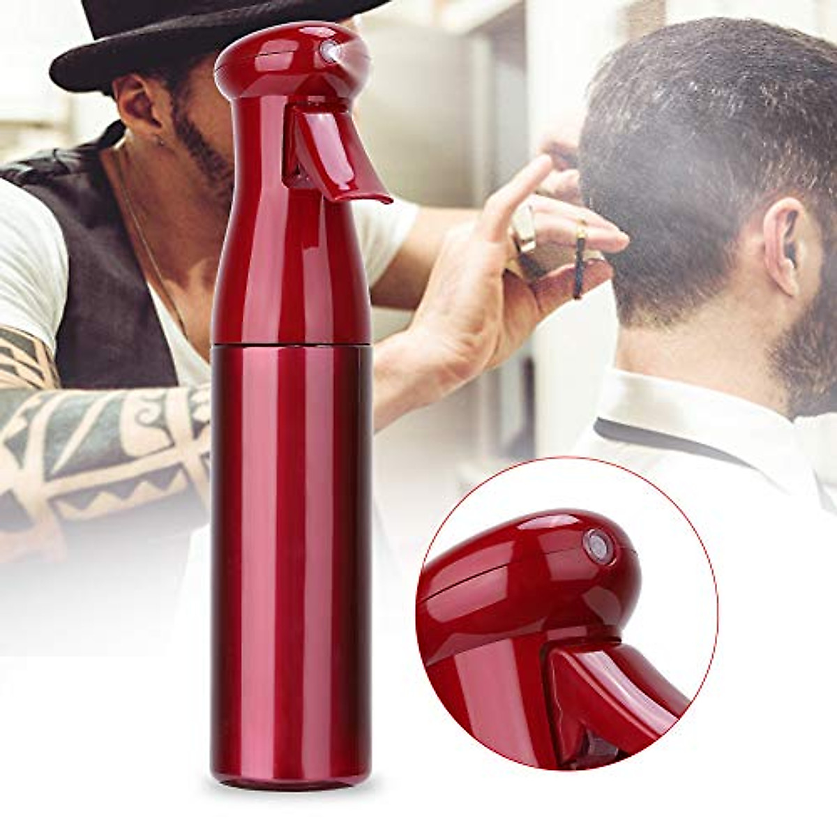 Mist Spray Bottle, 250ml High Pressure Watering Can Water Mist Spray Bottle Sprayer for Hairdressing (Red)