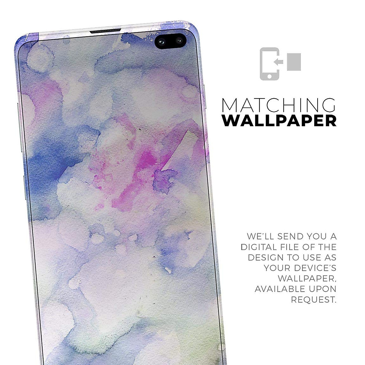 DesignSkinz Light Blue 3123 Absorbed Watercolor Texture Protective Vinyl Decal Wrap Skin Cover Compatible with The Samsung Galaxy S20 (Screen Trim & Back Glass Skin)