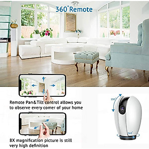 LaView Security Cameras for Home + 2X 32GB SD Cards,PT Home Security Camera System with Motion Detection,Two-Way Audio,Night Vision,Indoor WiFi Camera for Baby/pet,Alexa,USA Cloud Service