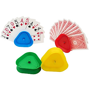 Yuanhe Playing Card Games Holder - 4Pack Little Hands Cards Tray for Kids, Seniors,Hands Free Cards Holders for Cards Game, Poker Parties, Family Card Game Nights