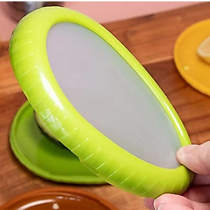 WinGetor 4pcs Silicone Fruit Storage Box, Upgrated Silicone Fruit Storage Containers, Reusable Fruit Vegetable Containers for Fridge Keep Fresh, for Lemons,Potatoes,Tomatos, Avocado