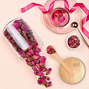 Worldity 14Oz/414ML Glass Jar Containers with Lids and Spoon, Airtight Lid Sealed Storage Container Jar with Scoop for Bath Salt, Sugar, Spice, Coffee, Candy, Pepper(Clear, Set of 2)