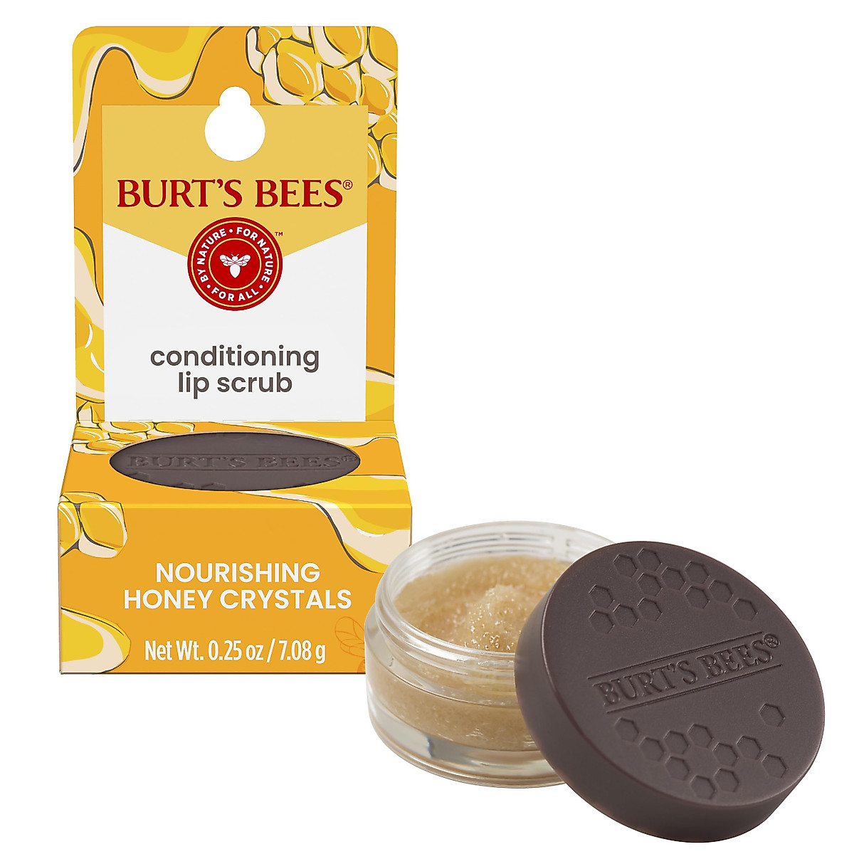 Burt's Bees Lip Care Easter Basket Stuffers, Moisturizingc & Conditioning Lip Scrub Spring Gift, for All Day Hydration, with Exfoliating Honey Crystals, All Natural, 0.25 Ounce