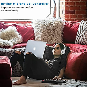 Studio3 Coiled Audio Cable Replacement for Beats Studio3 / Solo3 Wireless Headsets, 3.5mm in-line Mic/Volume Control Headphone Cord Works on PS5 Xbox One, 8ft