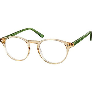 ZENNI Blue Light Blocking Glasses for Women Men Stylish Citrine Round Frame Relieve Digital Screen Eye Strain UV Protection