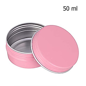 FALOME 12Pcs Aluminum Tin Jar Refillable Containers Cosmetic Small Tin Round Tin Container Bottle for Candle Lip Balm 50ml
