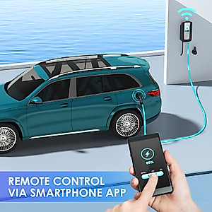 Evjuicion Level 2 EV Charger Nema 14-50, 40Amp 240V Ev Chargers for Home Level 2 for All J1772 Electric Car, WiFi APP Enabled EVSE 16FT Cable Electric Car Home Charging Stations,Delay Timer