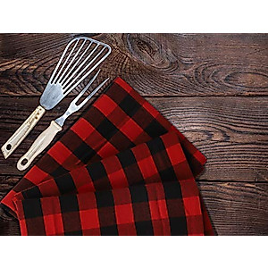 Gratico Kitchen Towels Set of 6 Buffalo Checks Red/Black Kitchen Towels 20X30 Inches 100% Cotton Highly Absorbent Kitchen Towels Premium Quality Ultra Soft Mitered Corners Kitchen Towels