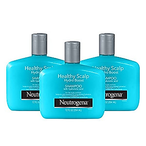 Neutrogena Moisturizing Healthy Scalp Hydro Boost Shampoo for Dry Hair and Scalp, with Hydrating Hyaluronic Acid, pH-Balanced, Paraben & Phthalate-Free, Color-Safe, 12 Fl Oz (pack of 3)