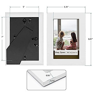 5x7 White Picture Frames Set of 2, Solid Wood Photo Frame with High Definition Glass, Rustic Simple Classic Handmade Wooden Frames for Wall Gallery Mounting or Table Top Display Decoration
