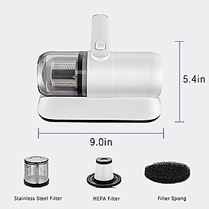 Hersven Bed Vacuum Cleaner, 12KPa Handheld Deep Mattress Cleaner high-Frequency Double Beat UV Mattress Vacuum Cleaner, Suitable for Bedding, Sofa, Other Fabric Surfaces