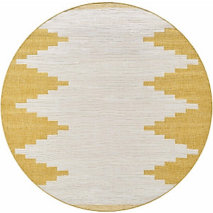 Hauteloom Djugun Outdoor Runner Rug - Outside Porch Patio Rug Carpet - Waterproof Rug - Geometric - Yellow, Off White, White, Cream, Bone - 2'7" x 12'