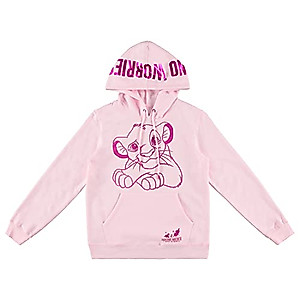 Disney Ladies Lion King Fashion Sweatshirt - Ladies Classic Hakuna Matata Clothing Lion King Simba Hoody (Blush, 3X-Large)