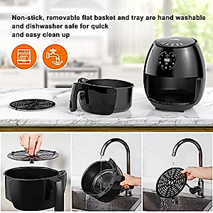 Willz Digital Air Fryer with 6 Pre-Set Cooking Programs & Precise Temperature Control, Non-Stick Basket and Dishwasher-Safe, 60 Minutes Timer, 3.5 Qt, Black