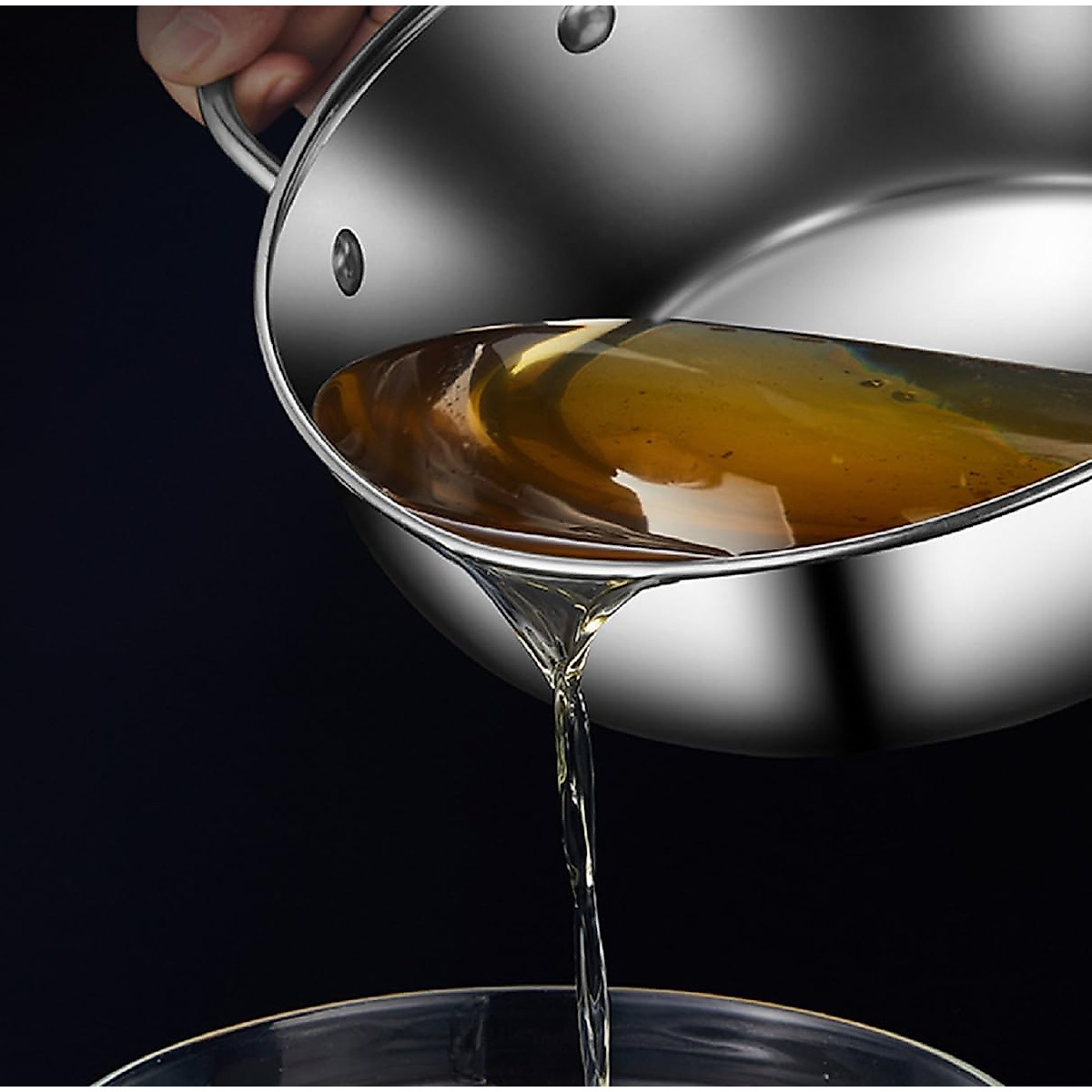 KYACHITOS 3.4L Deep Fryer Pot (24CM, 9.4inch), 304 Stainless Steel Small Deep Fryer with Oil Filtration, Japanese Style Deep Fryer Pot with Temperature Control