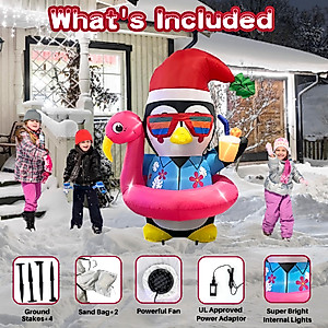 Kofero Inflatable Penguin Christmas Yard Decorations 5FT Outdoor Cute Blow up Xmas Decoration with Built-in LED Lights for Indoor Holiday Party Yard Garden Lawn Décor