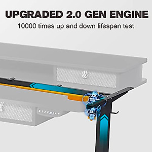 ExaDesk 55 * 30 Inches Electric Standing Widened Desk Adjustable Height with 4 Drawers, Double Storage Shelves Stand Up Desk, Home Office Workstation Sit Stand up Desk (Rustic Brown)