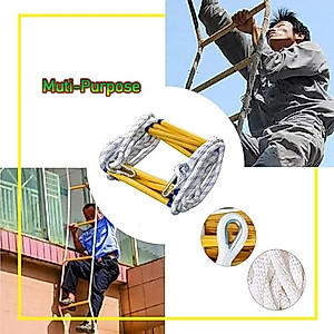 Emergency Fire Ladder Safety Rope Escape Ladder with Lifesaving Rock Climbing Home Engineering Rescue Rope Ladder,50m/164ft