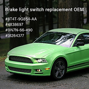 Brake Light Switch,Standard 4Pin Brake Pedal Switch Compatible with Ford F150/250/350,Explorer,Lincoln MKC,Mazda,Mercury,Car Accessories Stop Light Switch OEM#8T4T-9G854-AA,4838697