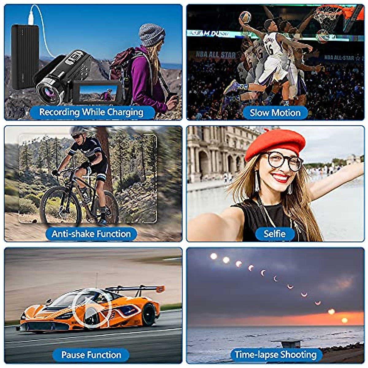 SEREE TECH 2.7K Video Camera Camcorder 30FPS 42MP 18X Digital Camera for YouTube 3.0inch Flip Screen Camcorder Vlogging Camera with Remote Control and 2 Batteries