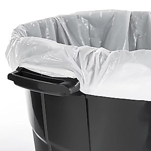 KJHjhn 20 Gallon Heavy Duty Plastic Garbage Can, Included Lid, Black, TC-20GL