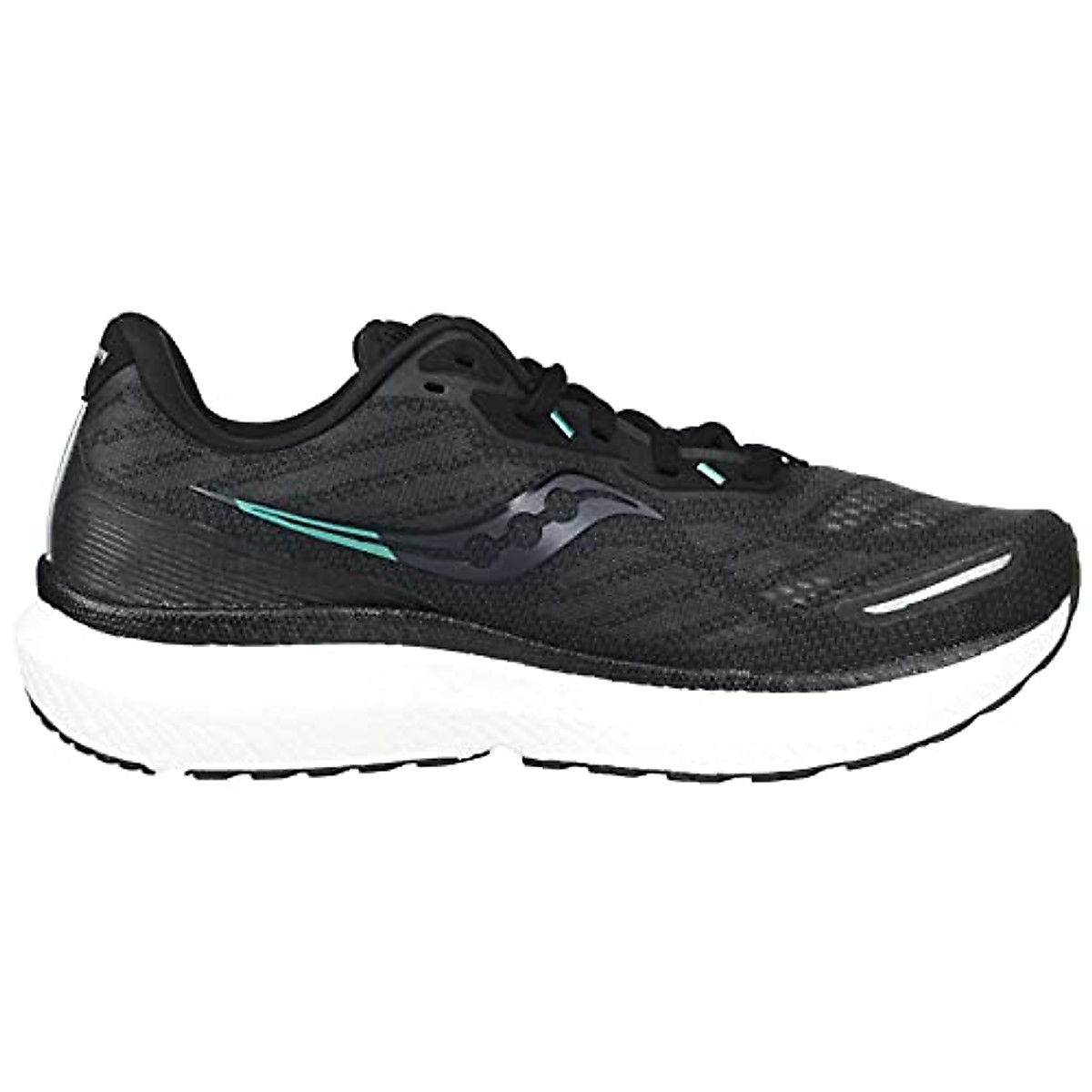 Saucony Women's Triumph 19 Running Shoe, Black/White, 9