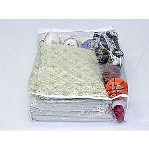 Oreh Homewares Heavy Duty Vinyl Zippered Closet Storage Bags (Clear) for Sweaters, Blankets, Comforters, Bedding Sets and Much More! (11" x 15" x 4") 2.9 Gallon 4-Pack