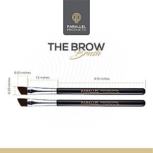 Parallel Products - The BROW Brush - (2 Pack) Premium Angled Eyebrow Brush for Powder, Henna, Cream, Tint, Makeup, Gel, Lamination and Wax