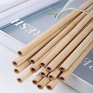 50pcs-100% Natural Bamboo straw Reusable Bamboo Drinking Straws Eco-friendly Biodegradable straws|1pcs Storage Box |1pcs Cleaning Brushes