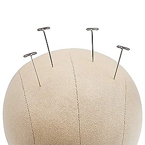 gexworldwide GEX Cork Canvas Block Head Mannequin Head Wig Display Styling Head With Mount Hole (Light Brown, 22")