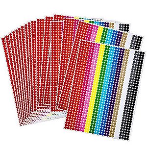 Small Dot Stickers, Mini Dot Labels, Neon Colors Circle Stickers, Round Colored Dot Labels for Decorating Classroom Office (9360 Pieces, 6 mm)