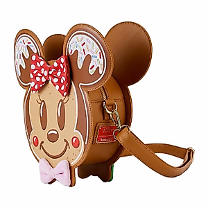 Loungefly x Disney Mickey and Minnie Gingerbread Cookie Figural Crossbody Bag -Disney Lover Disneybound Christmas Holiday