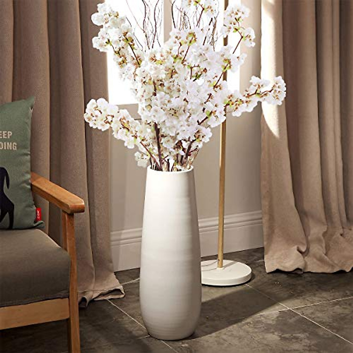 Yinhua 39 Inch Artificial Cherry Blossom Branches Flowers Stems Silk Tall Fake Flower Arrangements for Home Wedding (Cherry Blossom, Pack of 3)