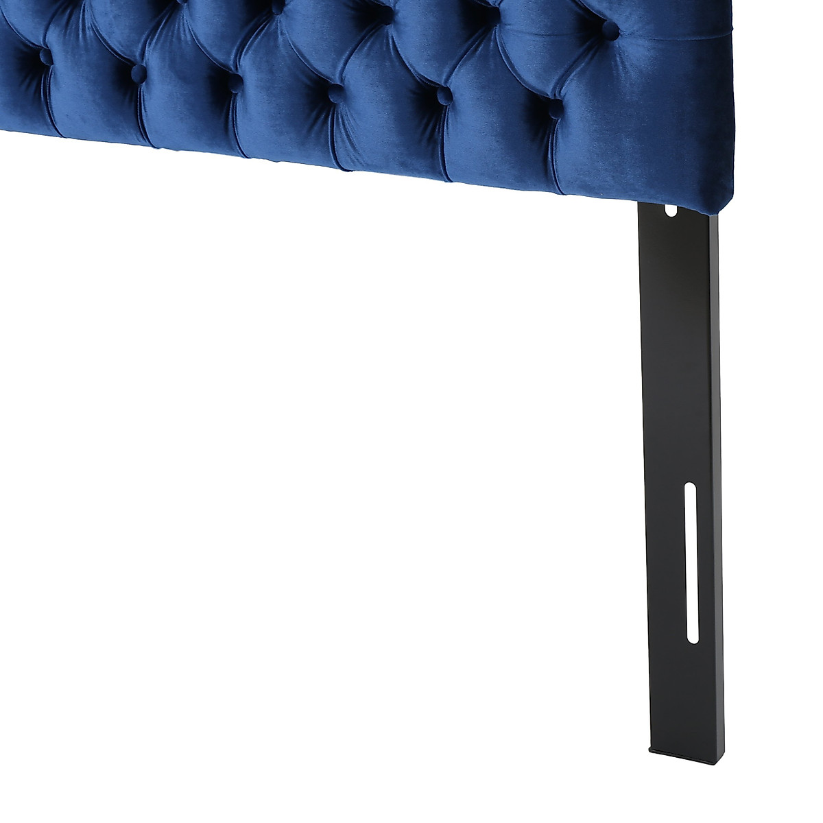Christopher Knight Home Jezebel Velvet Headboard, Queen / Full, Navy Blue / Black Steel