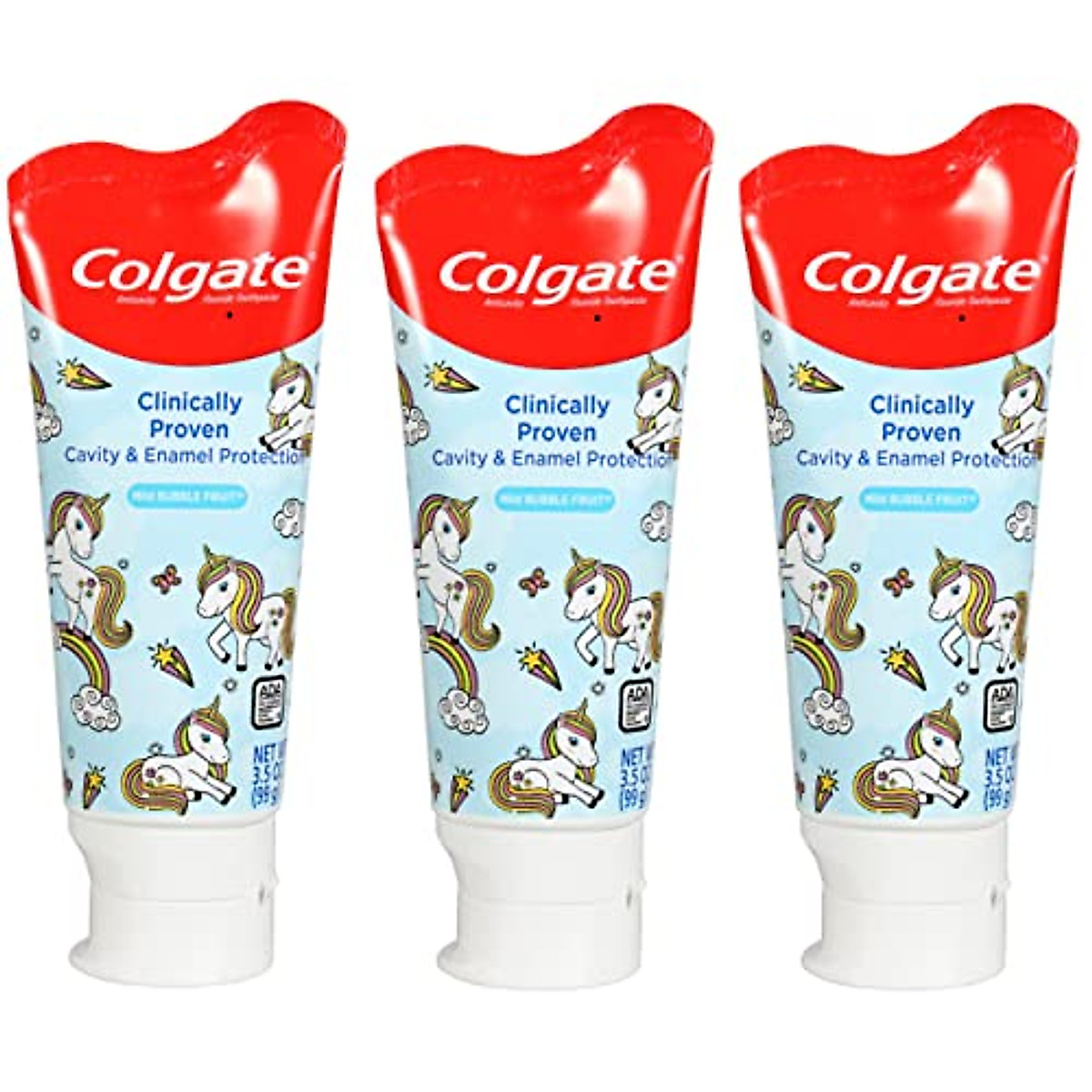 Colgate Kids 3.5 oz 3-Pack Unicorns Mild Bubble Fruit Flavor Toothpaste Fluoride Cavity & Enamel Protection…
