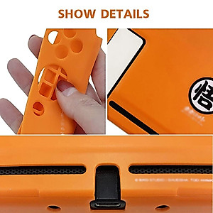 ADYF The Case Anime for Nintendo Switch Anime DBZ Son Goku Hard PC Case Shell for Nintend Switch Game Console Orange Soft Joycon Cover for NS Switch Accessories