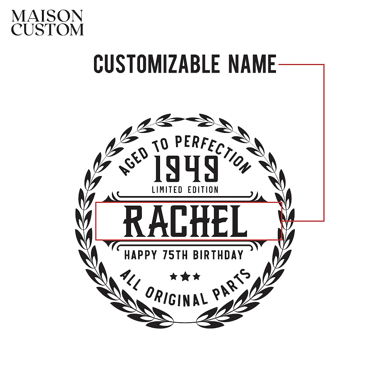 75th Birthday Gifts for Women - Personalized Wine Glass - Funny Novelty 75 Year Old Woman Gift Ideas - 75th Decorations for Her, Wife, Friend - Unique 75th Birthday Present for Her 1948 Gift