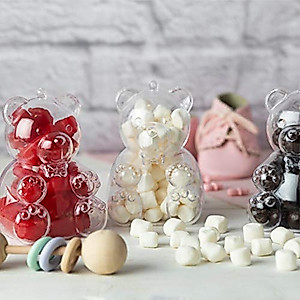 Bear Shaped Acrylic Candy Boxes - 9 Pack - 2.83"x1.18"x4.33" - Perfect for Weddings, Birthdays, Party Favors and Gifts | Cute Clear Plastic Containers | Clear Fillable Ornaments Crafts Decorations