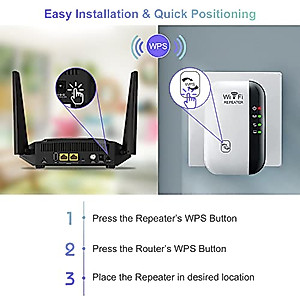 WiFi Extender, WiFi Signal Booster Up to 3000sq.ft and 30 Devices, WiFi Range Extender, Wireless Internet Repeater, Long Range Amplifier with Ethernet Port, 1-Tap Setup, Access Point, Alexa Compatible