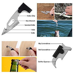 Credit Card Multitool 18 in 1 Cool Gadgets, Fathers Gift for Dad Men, Useful Gifts for Men Women Teenage Boy, Christmas Stocking Stuffers Birthday Gifts Survival Wallet Tools with Screwdrivers Compass