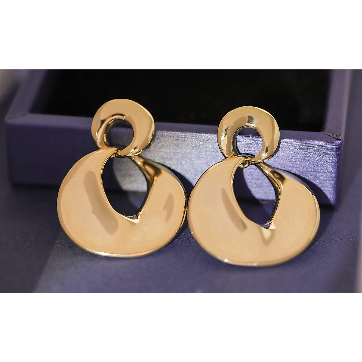 Teitze Gold Dangle Earrings 18k Gold Plated S925 Silver Post Lightweight Drop Earring For Elegant Women Ladies Gift (drop yellow)