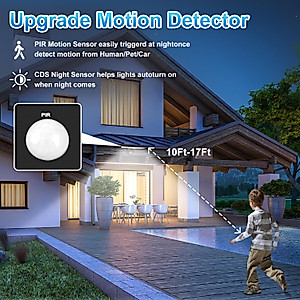 RIUVAO Solar Lights for Outside, 8000LM Led Motion Sensor Outdoor Lights, 4 Modes Solar Flood Lights Outdoor IP65 Waterproof for Yard Garden Path Parking lot（2pcs）