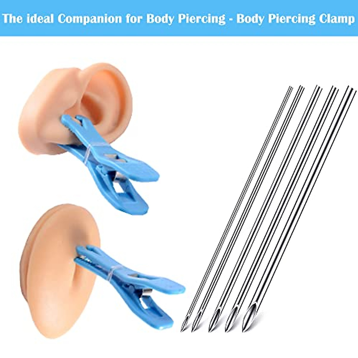 10 Pcs Body Piercing Clamps, Disposable Piercing Needle Clamps Slot Forceps Clamp Clip Hemostatic Forceps Ear Nose Lip Navel Piercing Supplies