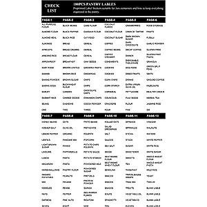 v2croft 180 Pantry Labels for Containers, Minimalist Farmhouse Style, Black Matte Stickers White Fine Line Text, Waterproof Organization Labels for Jars, Bottles & Canisters Organization Storage