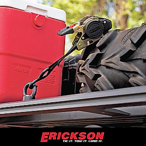 Erickson 34413 Pro Series Black 1" x 6' Retractable Ratcheting Tie-Down Strap, 1500 lb Load Capacity, (Pack of 2)