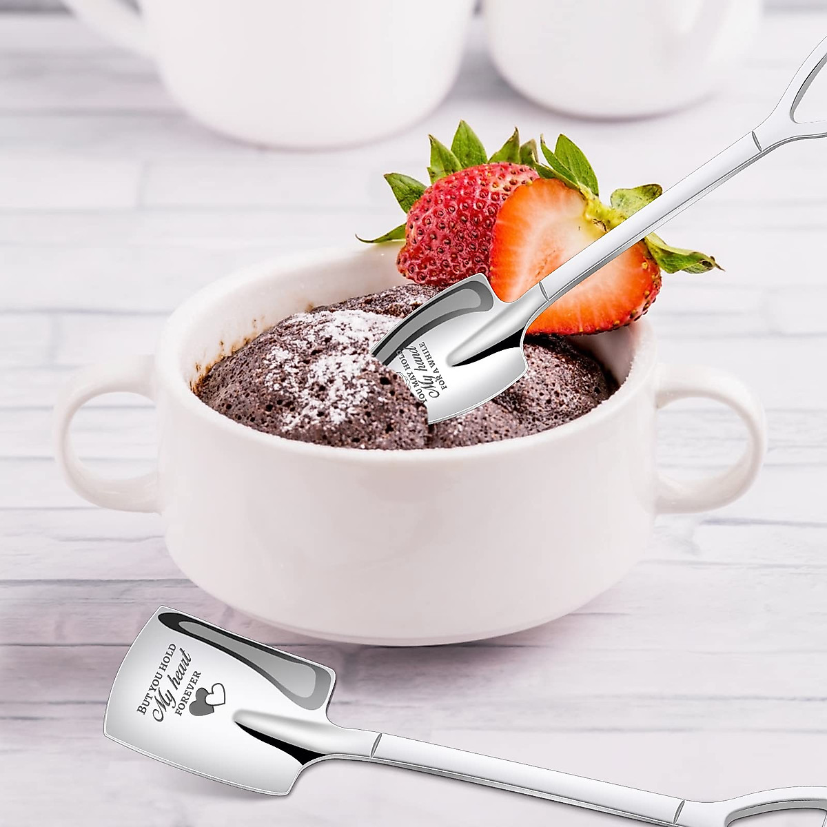 Engagement Gifts for Couples,Wedding Gifts for Bride and Groom, Cool Bridal Shower Gift Engraved Ice Cream Spoon，2 Pcs Personalized Coffee Spoon Stainless Steel Couple Gifts