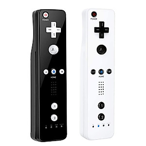 MOLICUI Wii Controller 2 Pack, Wii Remote Controller Compatible with Nintendo Wii and Wii U, Wii Controller with Silicone Case and Wrist Strap(No Motion Plus)